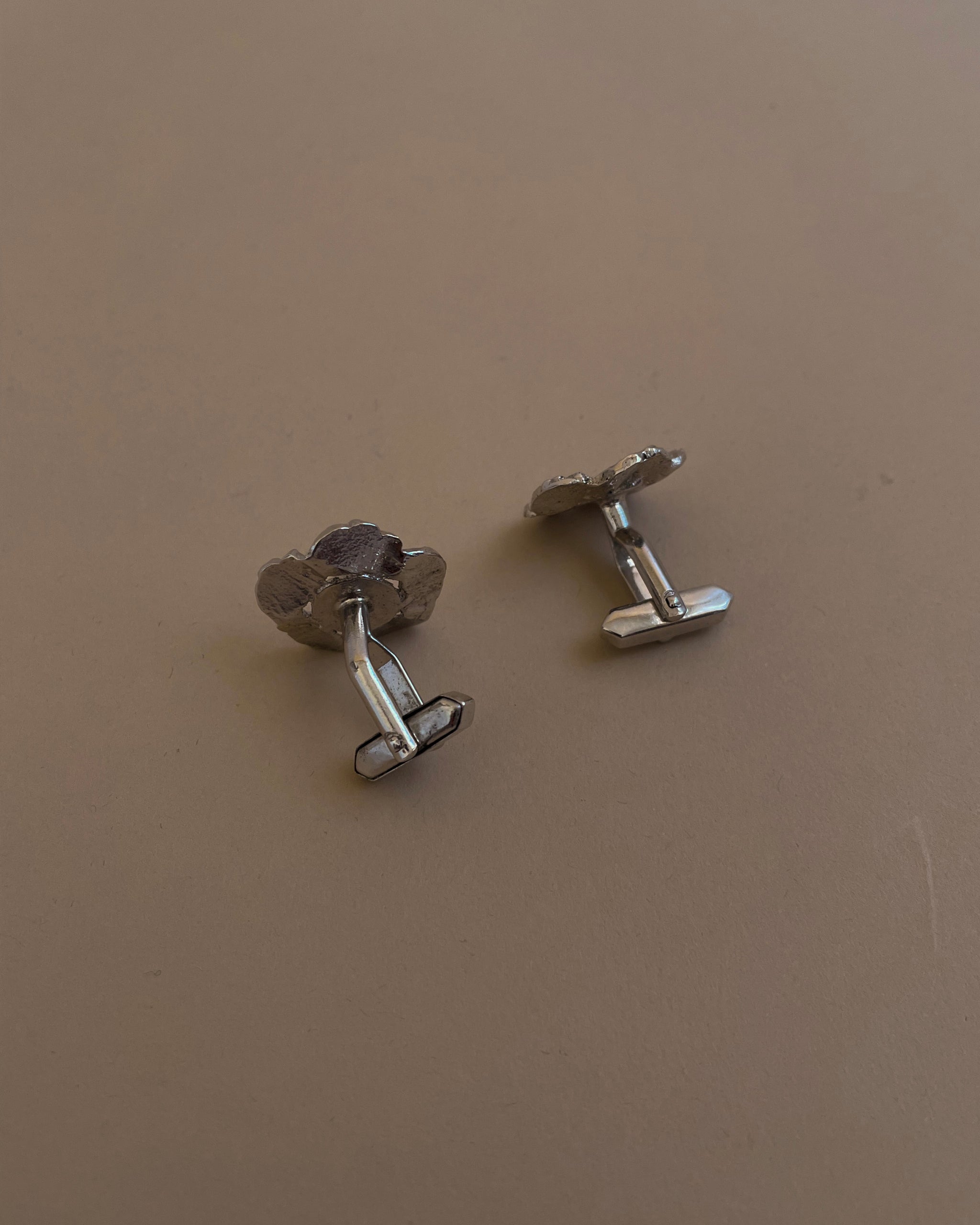 Suit of Lights Silver Floral Cufflinks